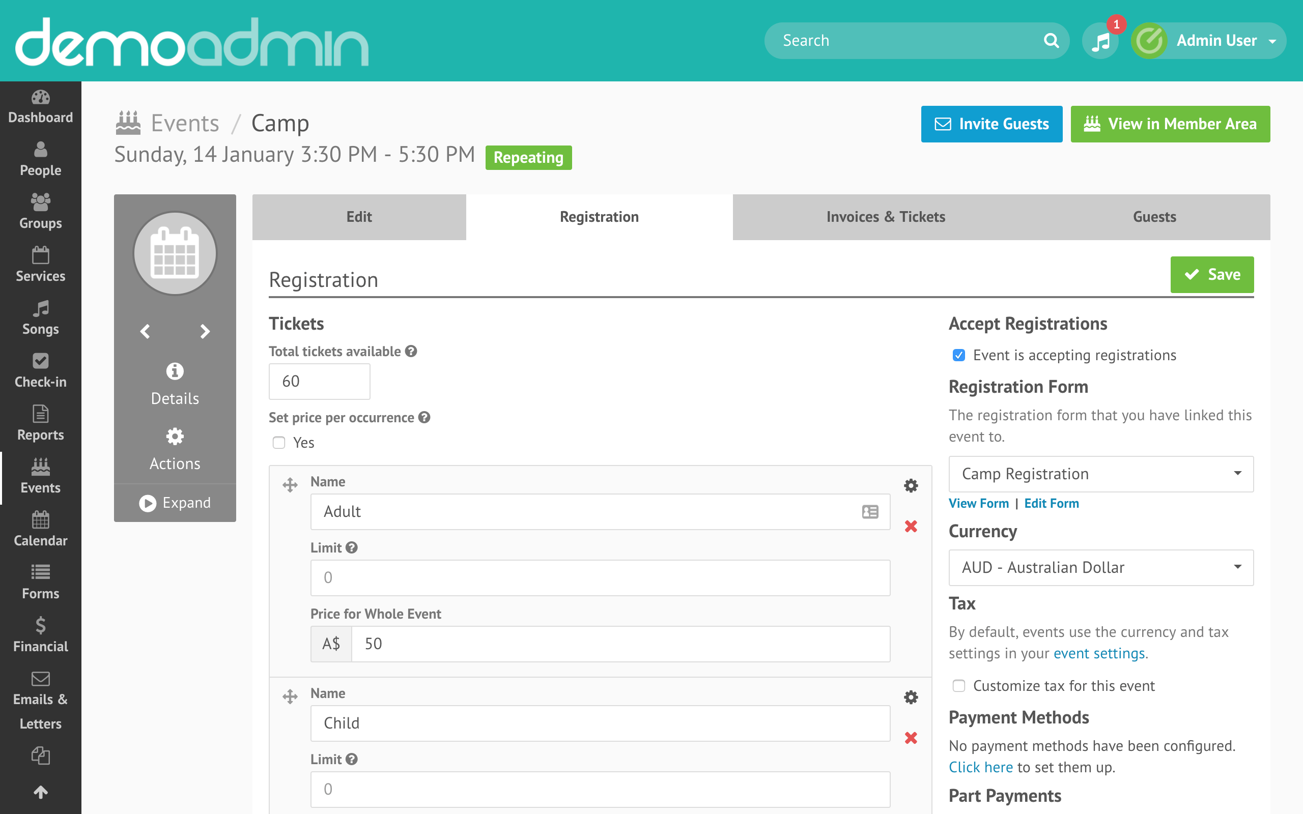 Administration | Elvanto