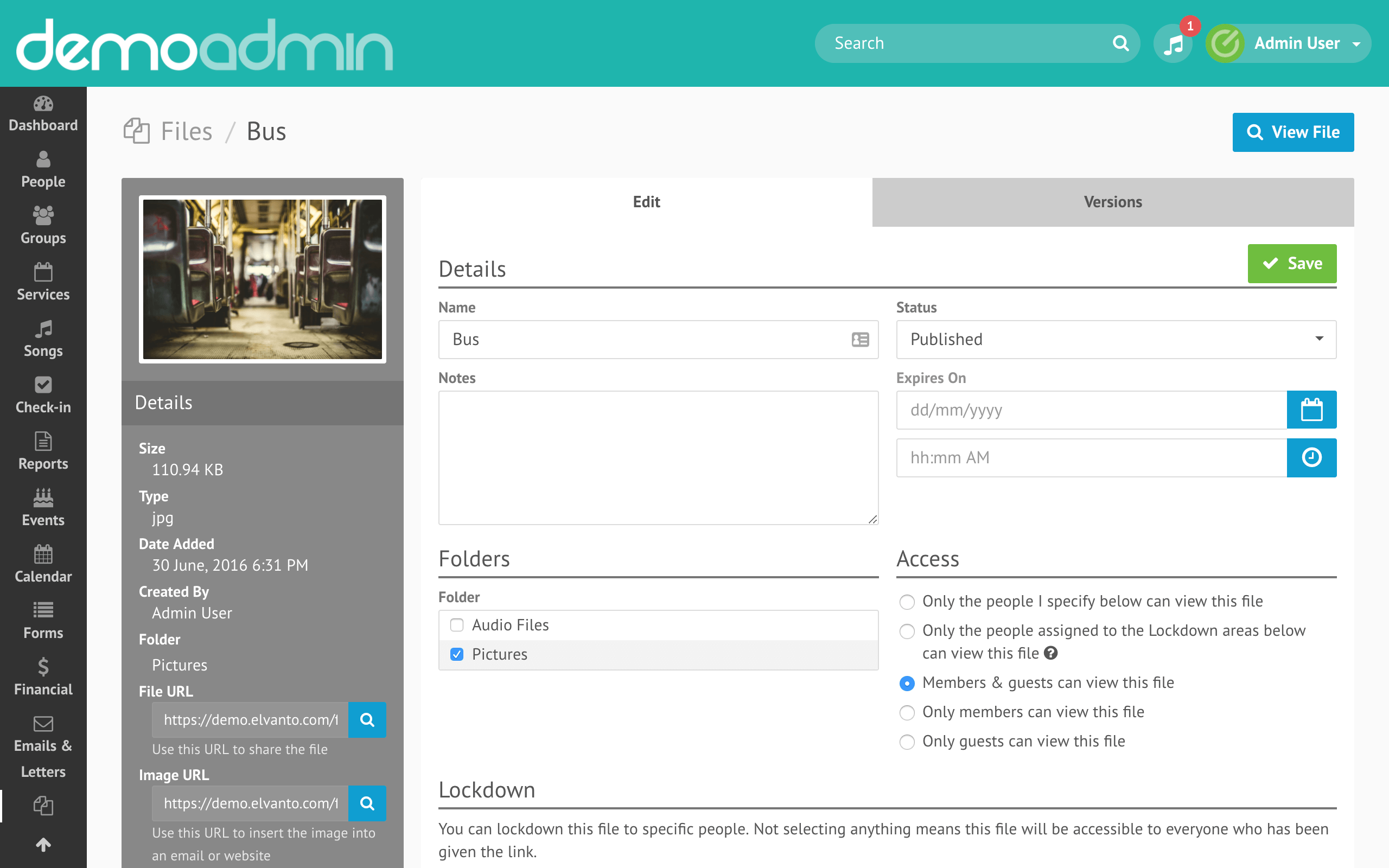 Administration | Elvanto