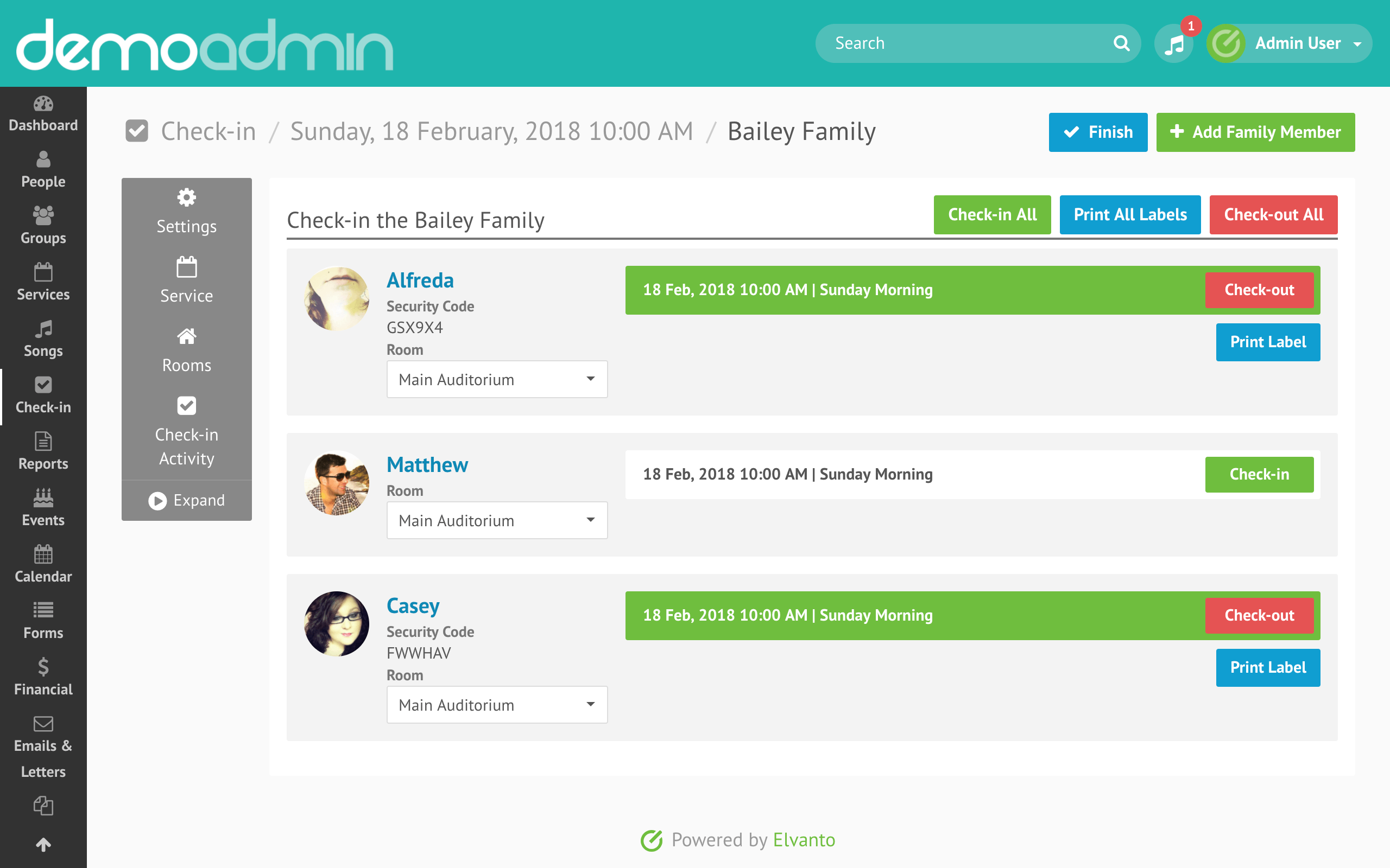 Children's & Youth Ministry | Child Check-in System & Reporting | Elvanto